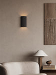 Nitara - chocolate ribbed concrete wall light