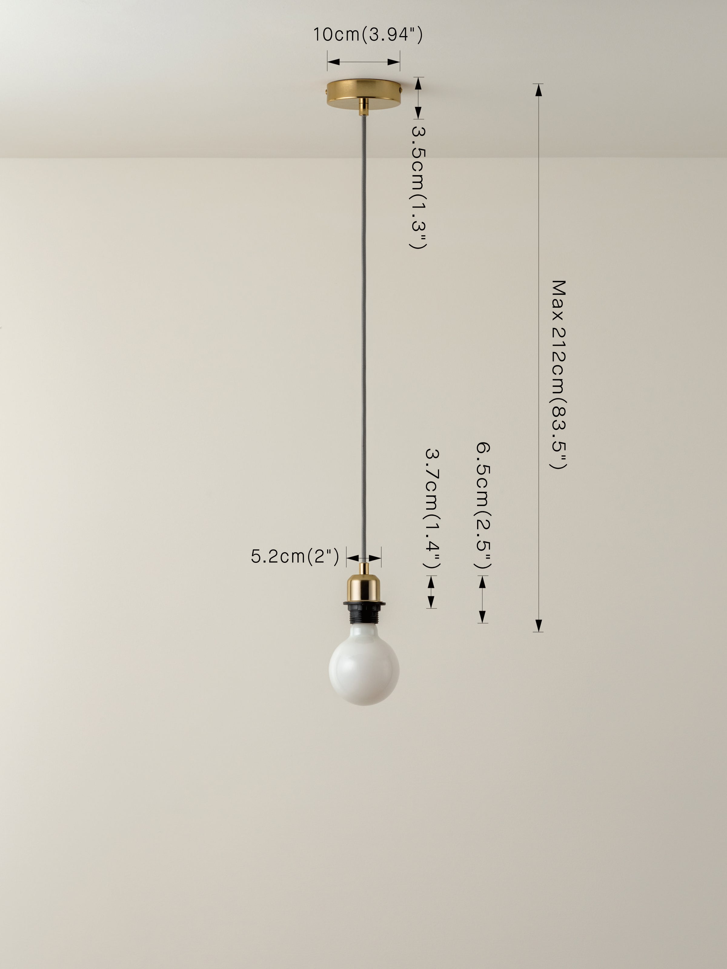 Capel - brushed brass drop cap lampholder kit | Lights & Lamps