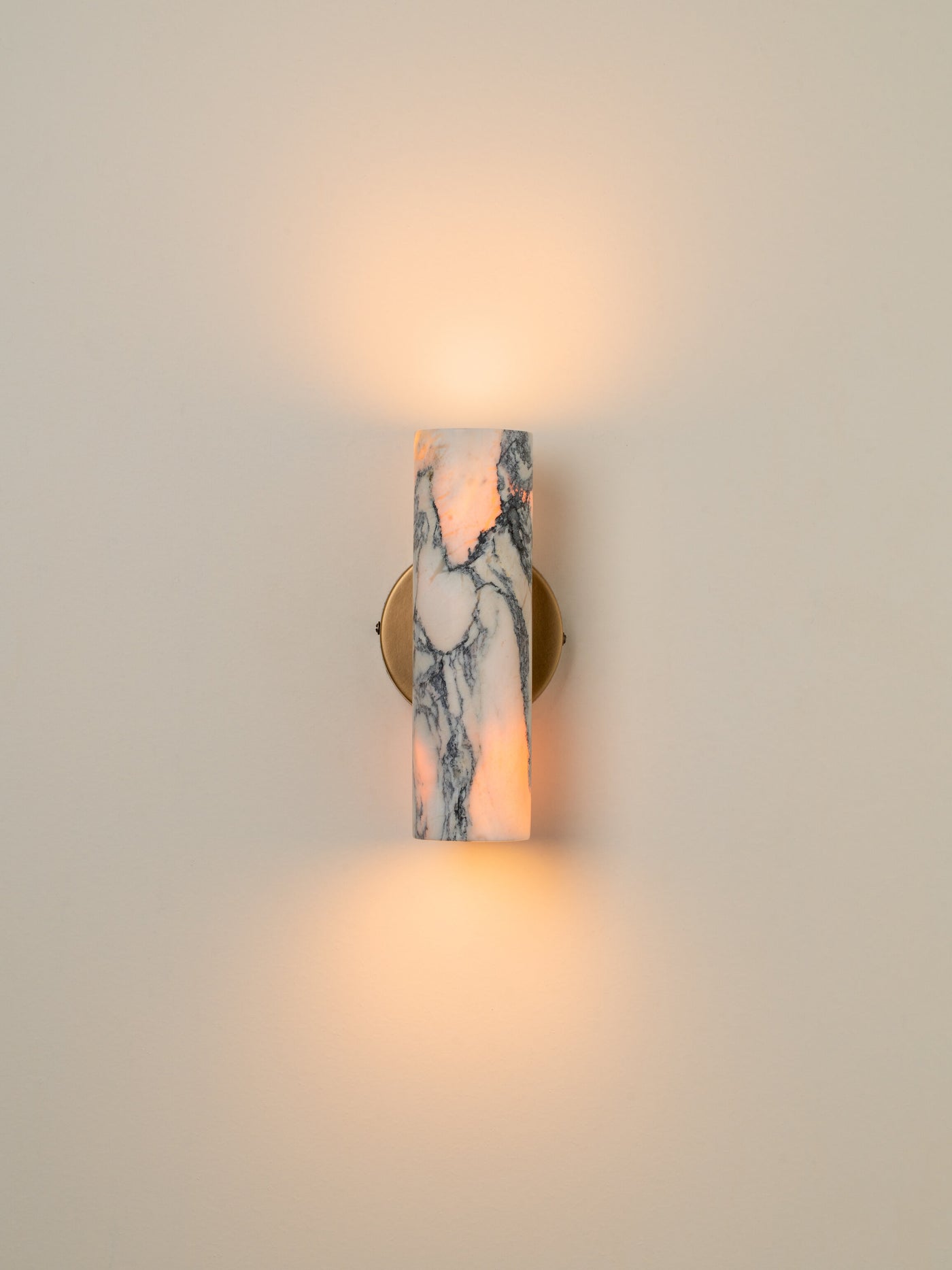 Calla - 2 light Calacatta marble and aged brass wall light
