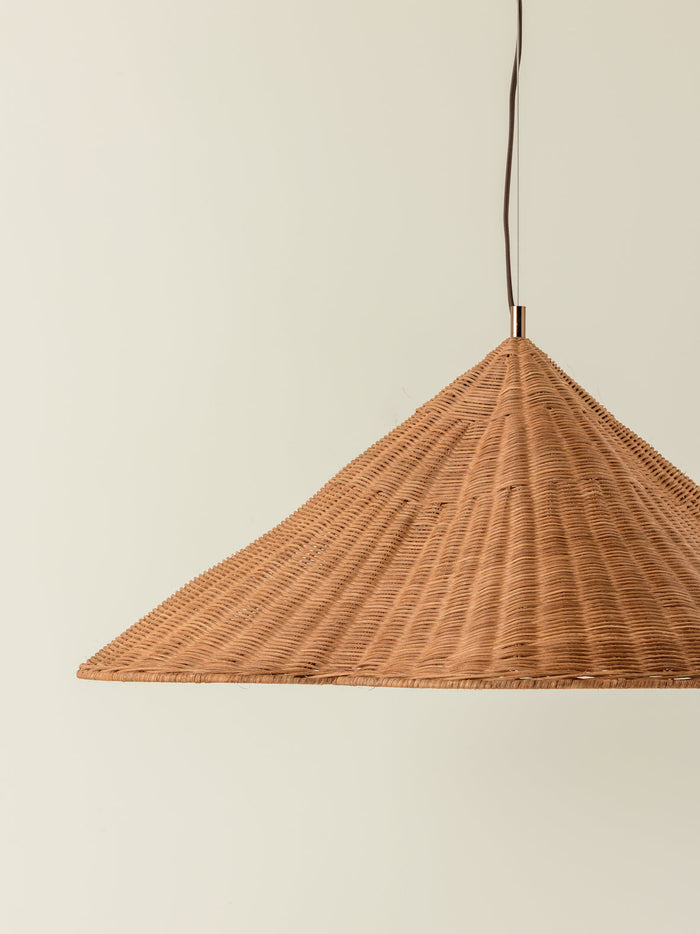 Bardi - 1 light oversized scalloped rattan pendant
